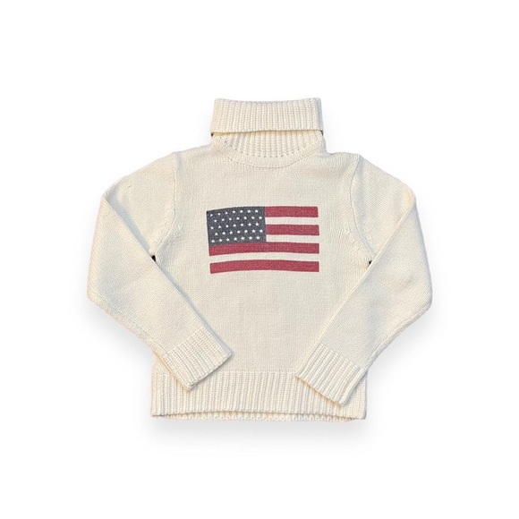 Sweaters | Vintage American Flag White Sweater Turtleneck | Poshmark